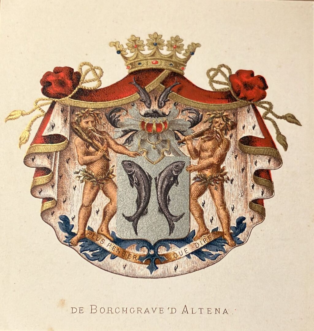 Coloured coat of arms of the De Borchgrave de Altena family