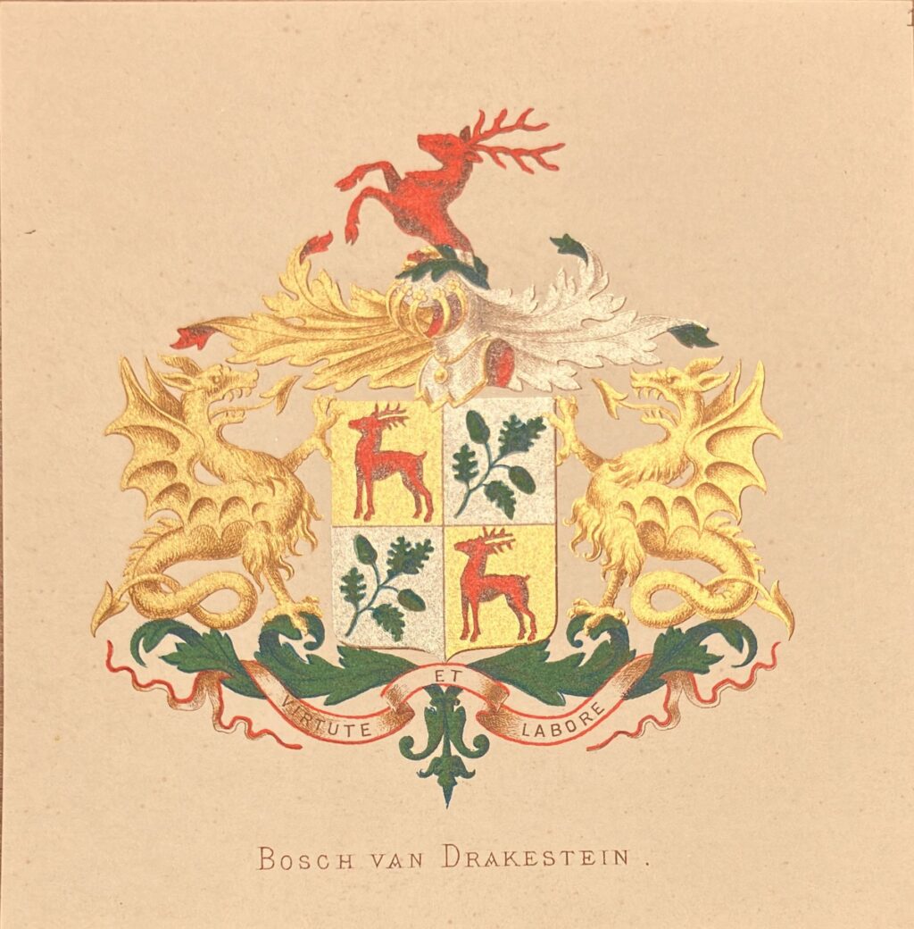 Coloured coat of arms of the Borsch van Drakestein family