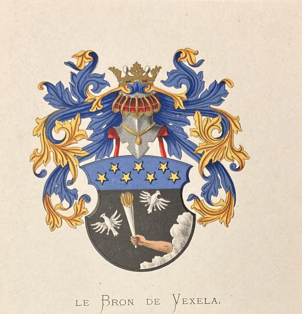 Coloured coat of arms of the le Bron de Vexela family